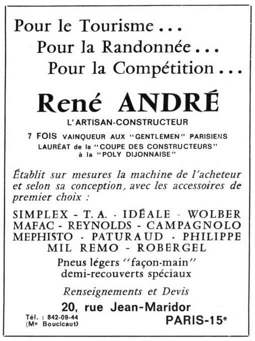 ANDRE RENE - encyclo du vélo